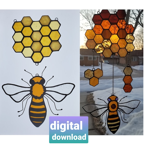 Stained Glass Bee - Etsy