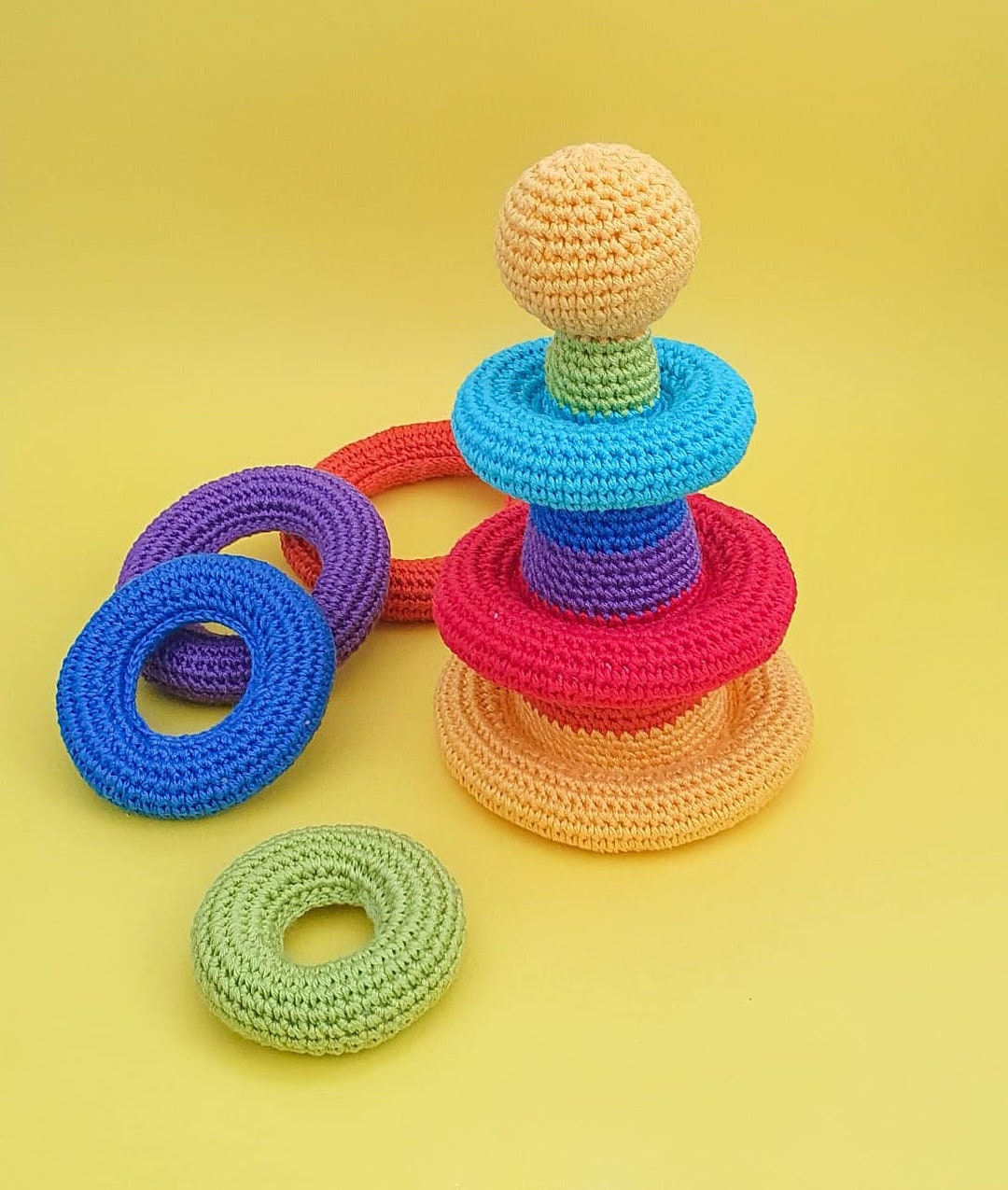 Stacking Toy Crochet Pattern Crochet Rainbow Stacking Toy Pattern ...
