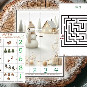 Printable WINTER Preschool Activity Set 50 FLASHCARDS Included for Kids ...