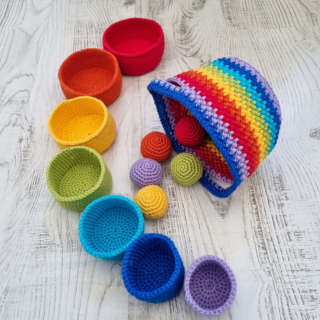 Crochet Montessori Set Crochet Pattern Nesting Bowls Set Stacking ...