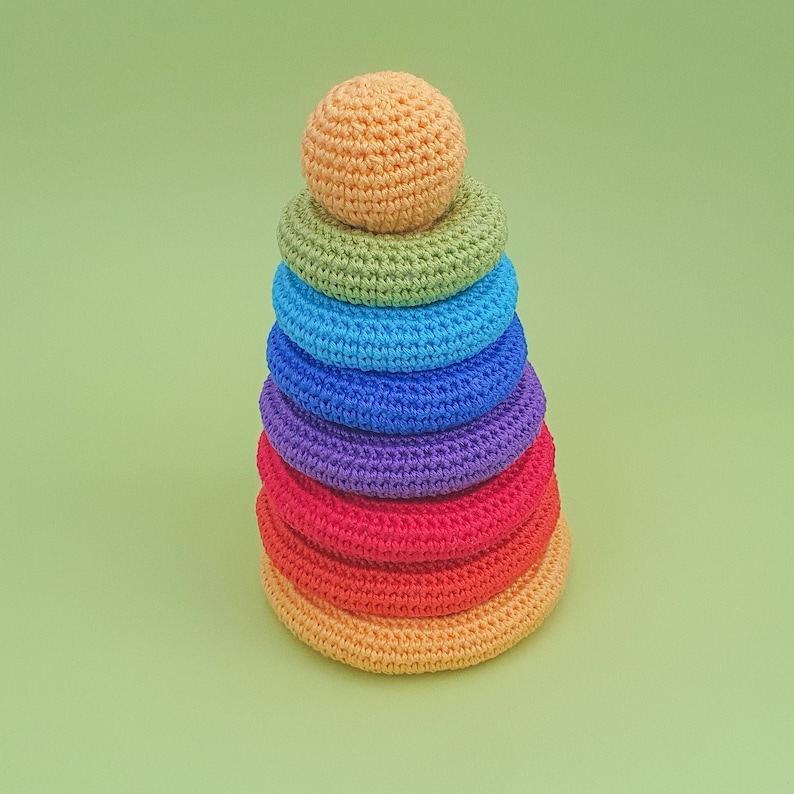 Crochet Rainbow Stacking Toy Pattern Crochet Baby Toys - Etsy