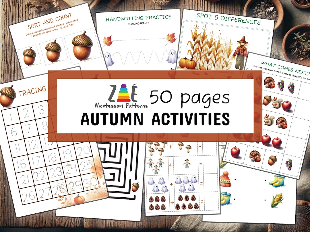 Fall Preschool Kindergarten Activity Packet, Fall Kid Activity ...