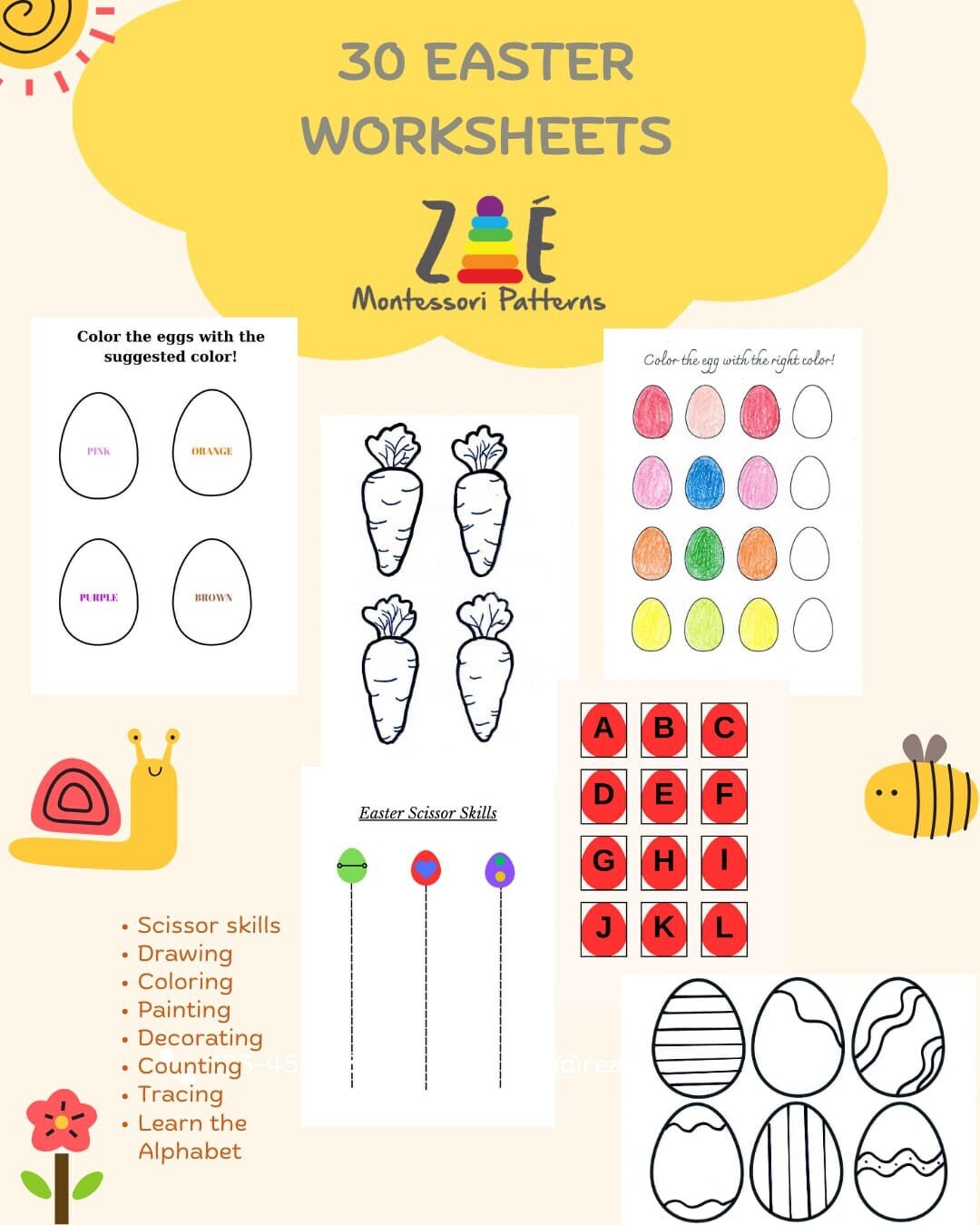 Easter Set of 30 Printable Worksheets PDF Instant Download - Etsy