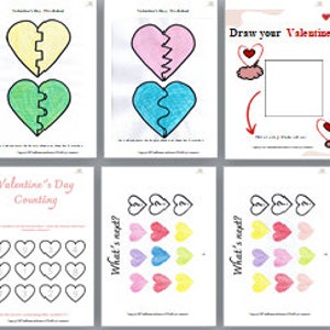 Valentine's Day Set of 30 Printable Worksheets PDF Instant Download - Etsy