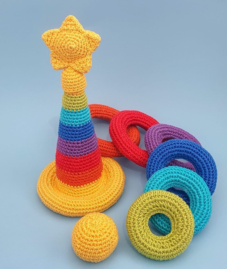 Crochet Rainbow Stacking Toy Pattern Crochet Baby Toys - Etsy