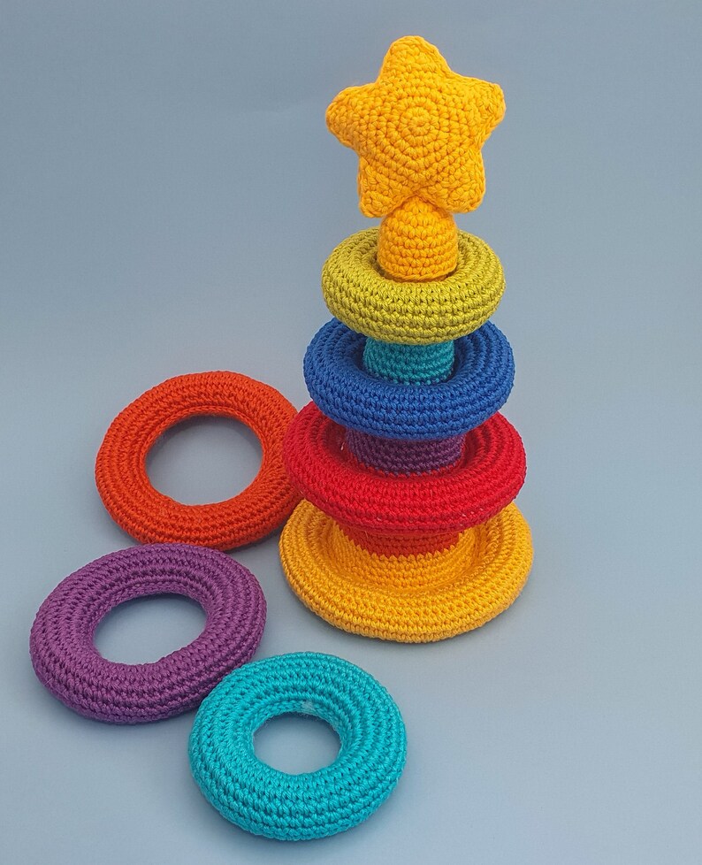 Crochet Rainbow Stacking Toy Pattern Crochet Baby Toys - Etsy