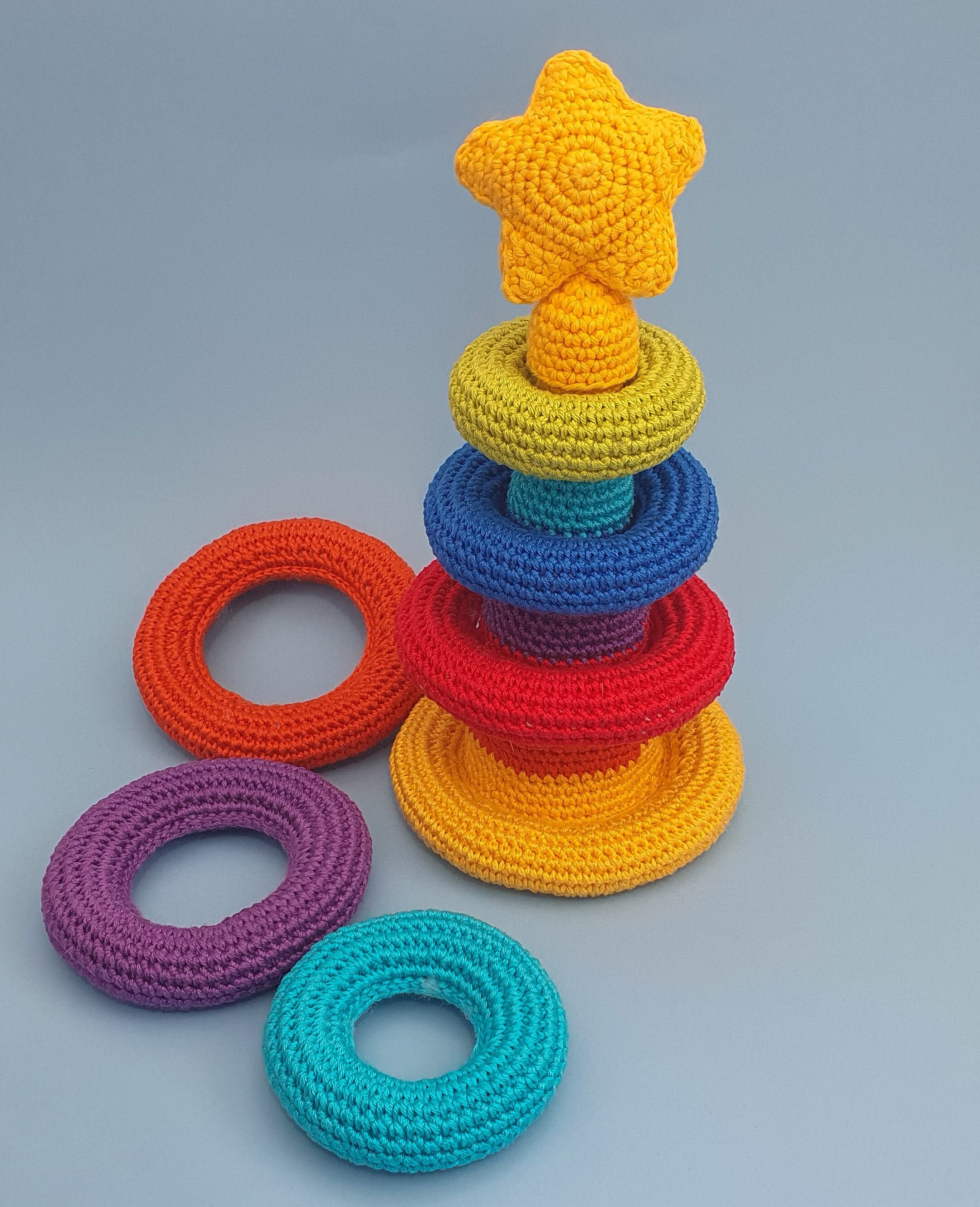Crochet Rainbow Stacking Toy Pattern Crochet Baby Toys - Etsy