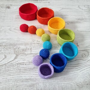 Crochet Montessori Set Crochet Pattern Nesting Bowls Set Stacking ...