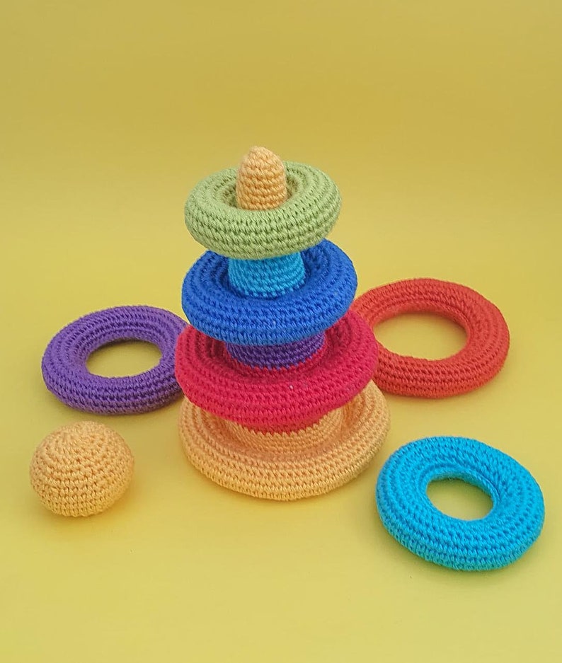 Crochet Rainbow Stacking Toy Pattern Crochet Baby Toys - Etsy