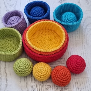 Crochet Montessori Set Crochet Pattern Nesting Bowls Set Stacking ...
