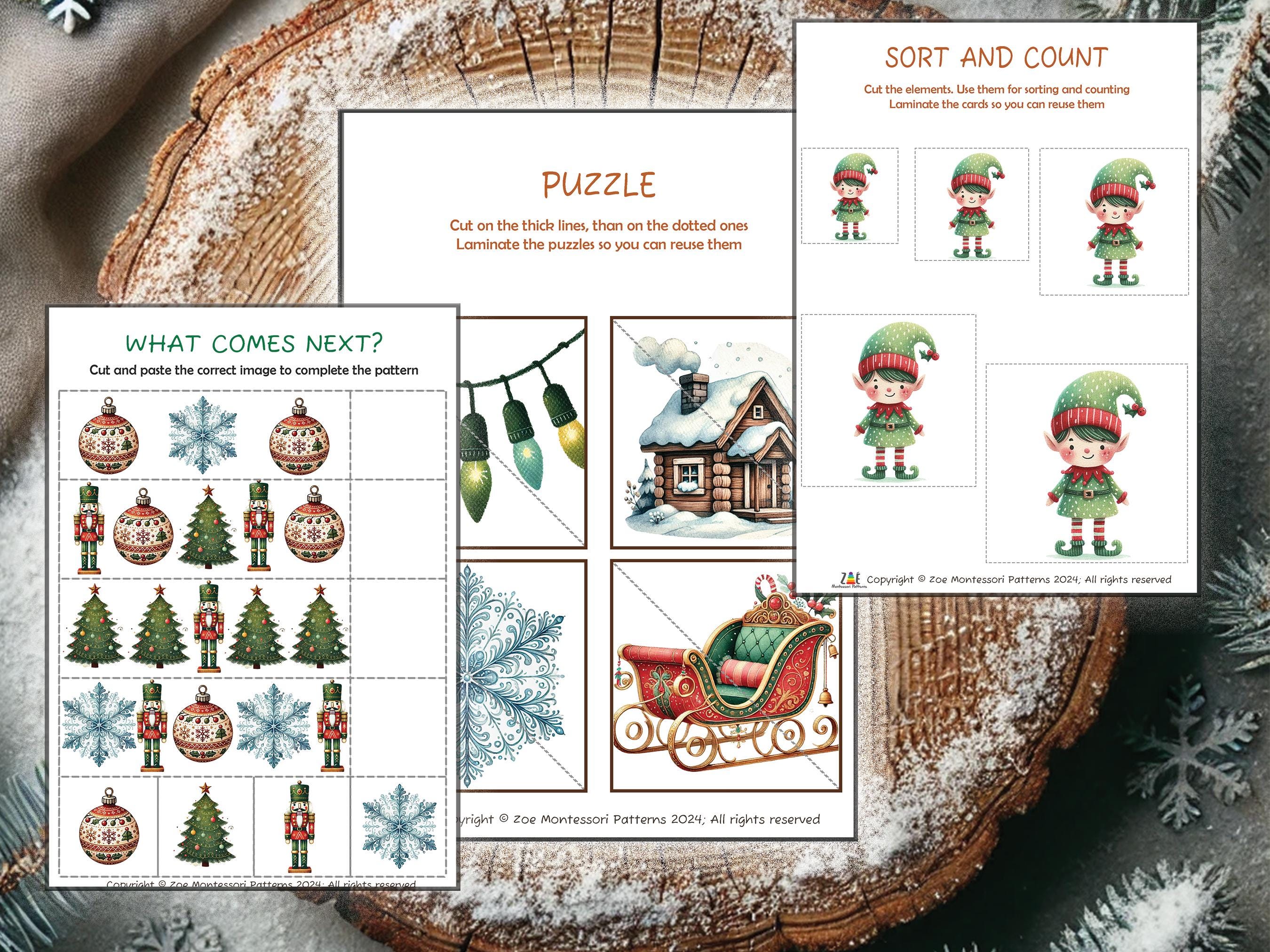 Printable WINTER Preschool Activity Set 50 FLASHCARDS Included for Kids ...