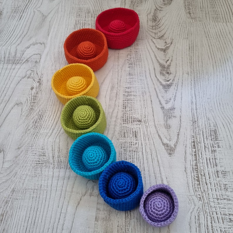 Crochet Montessori Set Crochet Pattern Nesting Bowls Set Stacking ...