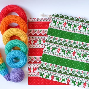 Crochet Baby Toys Montessori Rainbow Stacking Rings Pattern Christmas ...