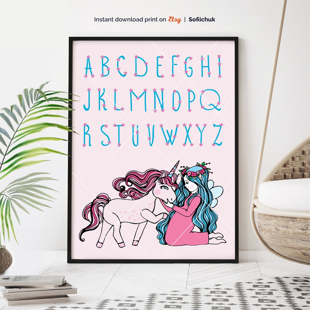 Unicorn Print. Unicorn Wall Art. Instant Download. Children, Baby ...
