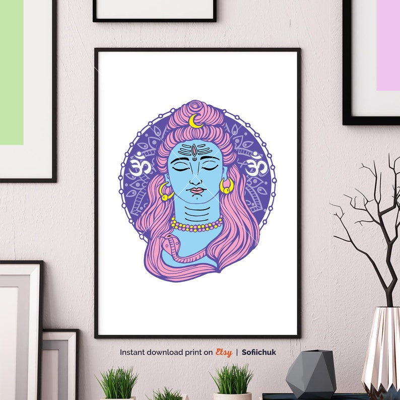Shiva Print Hinduism Art Print Shiva Art Print Yoga Decor - Etsy