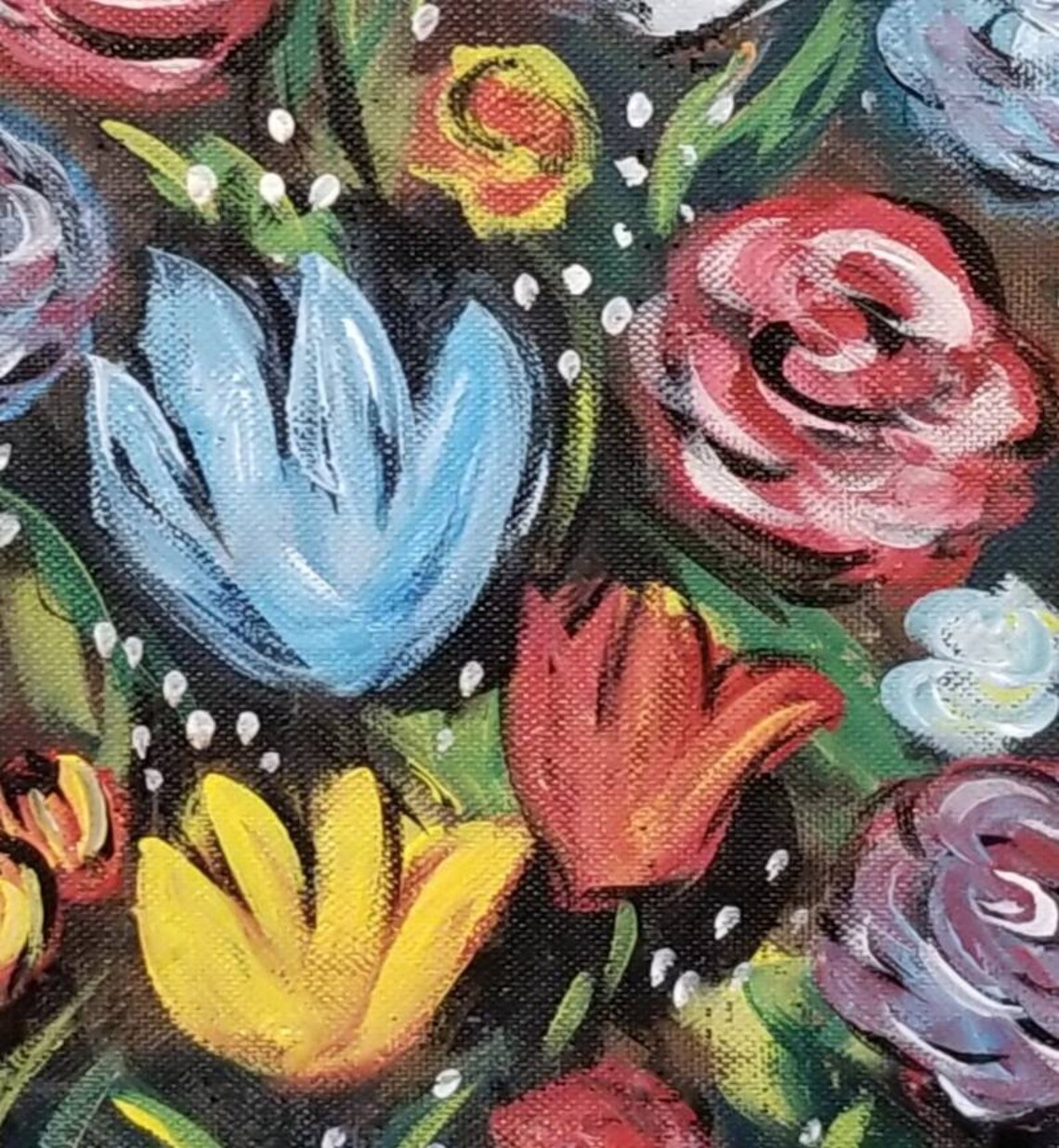 Upcycled Painted Screen, Welcome Sign With Brightly Colored Flowers - Etsy