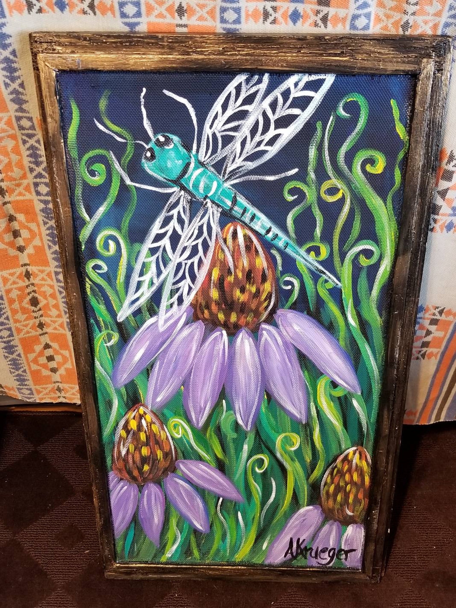 Vintage Painted Window Screen Dragonfly - Etsy