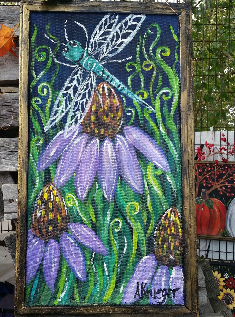 Vintage Painted Window Screen Dragonfly - Etsy