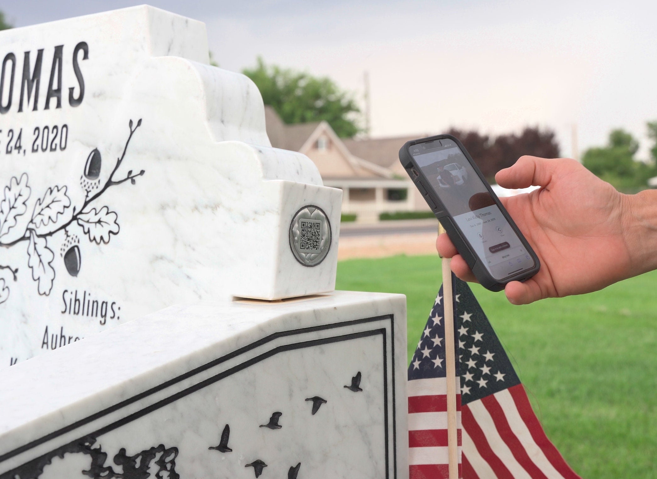 Memorial Coin: QR Code Memorial Plaque for Headstone; Digital Legacy ...