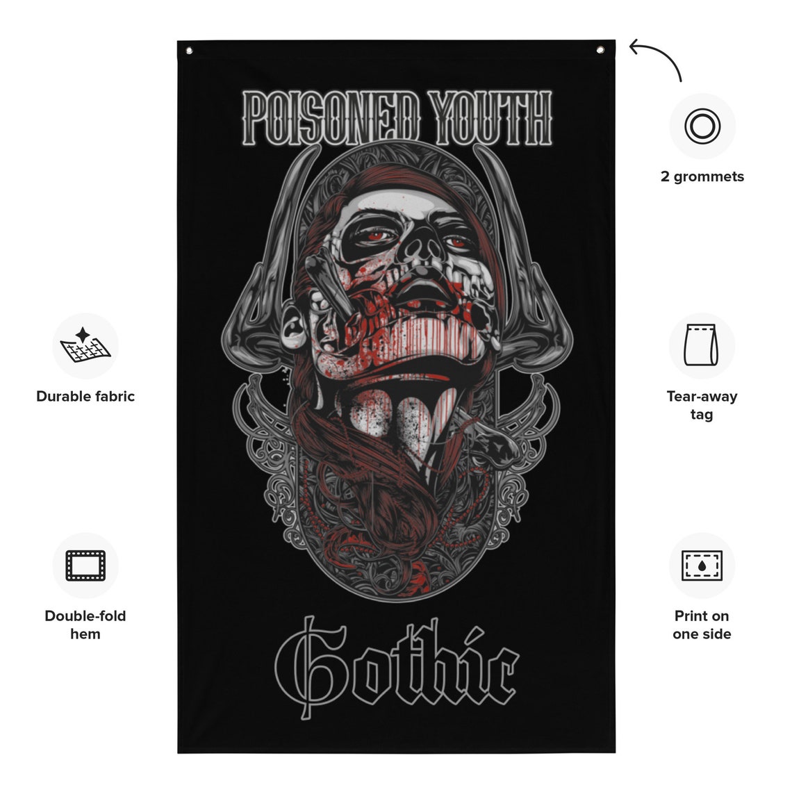 Gothic Home Decor for Alt / Goth Room Wall Decor / Flag for Room - Etsy