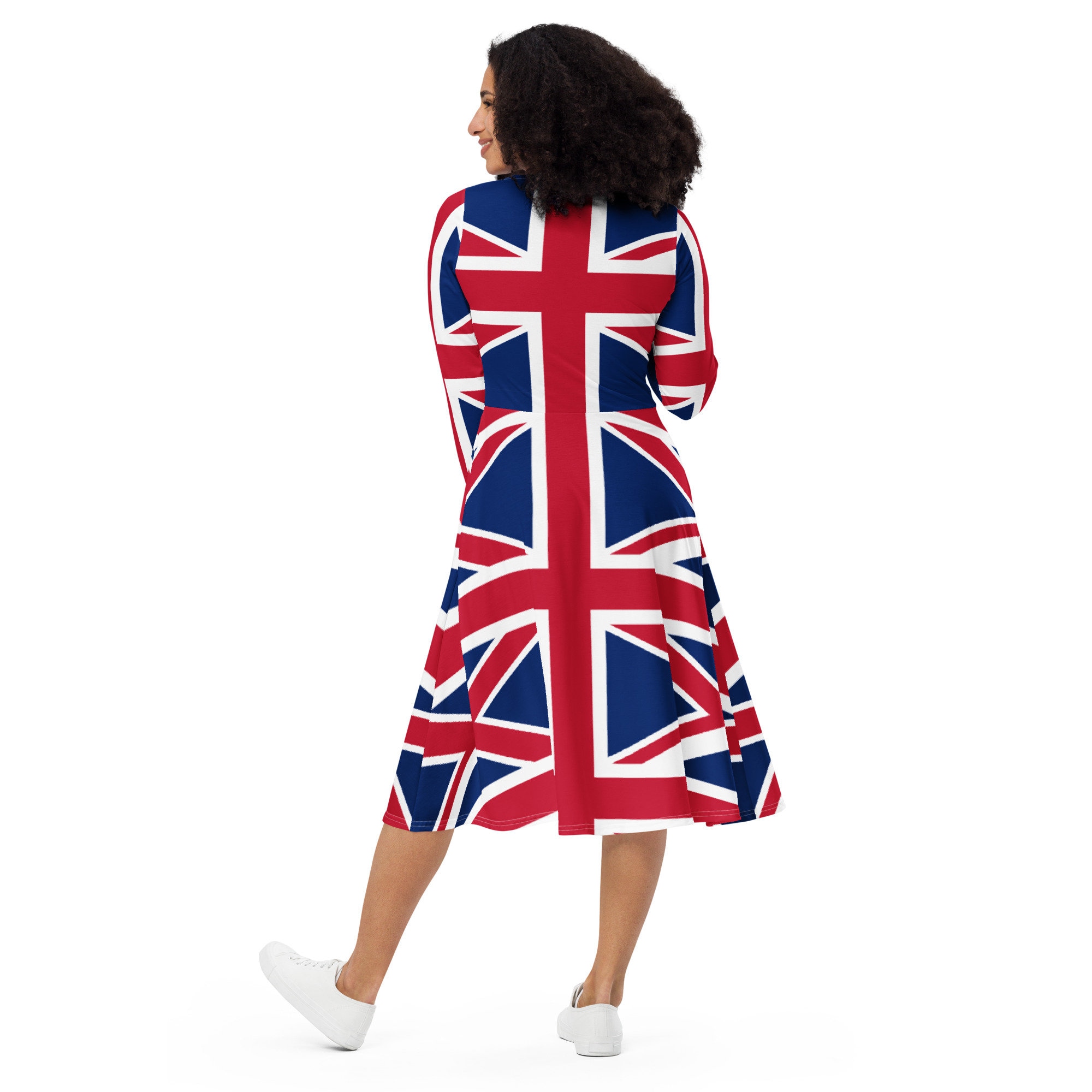 Union Jack Dress / Long Sleeve Dress With Pockets / Sizes From 2XS to ...
