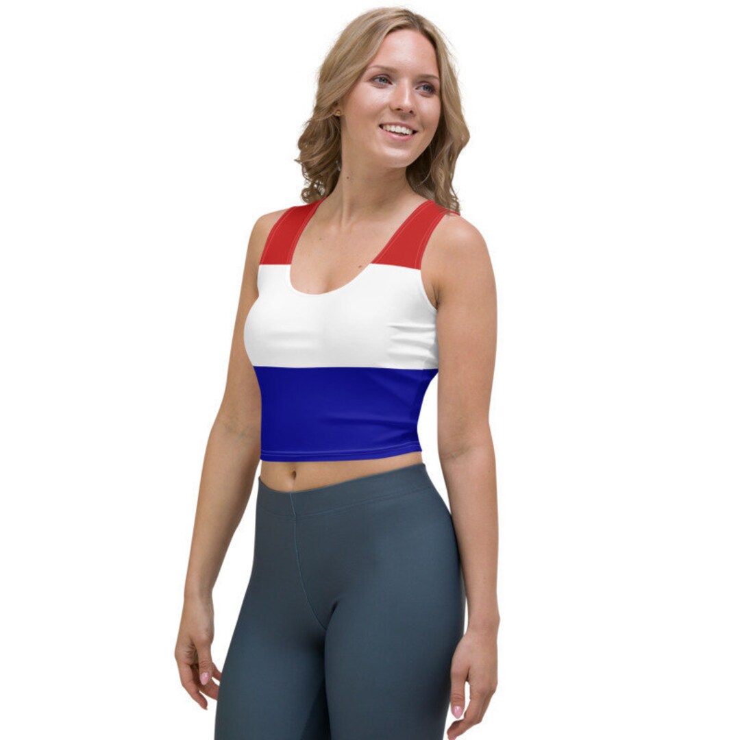 Netherlands Striped Crop Top Stretch With the Colors of the Dutch Flag ...
