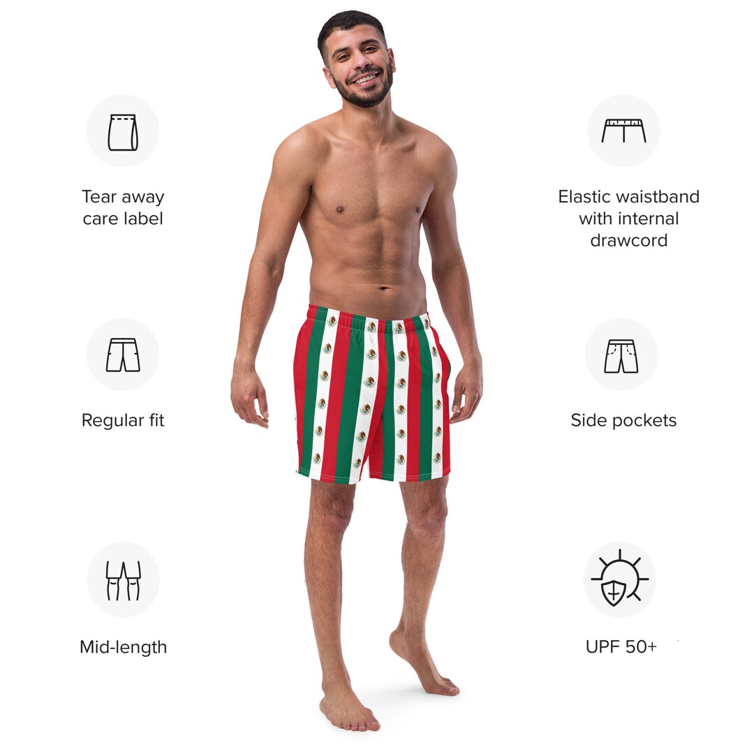 Mexican Flag Swim Trunks / Men's Swim Trunks / Colors of the Mexican ...