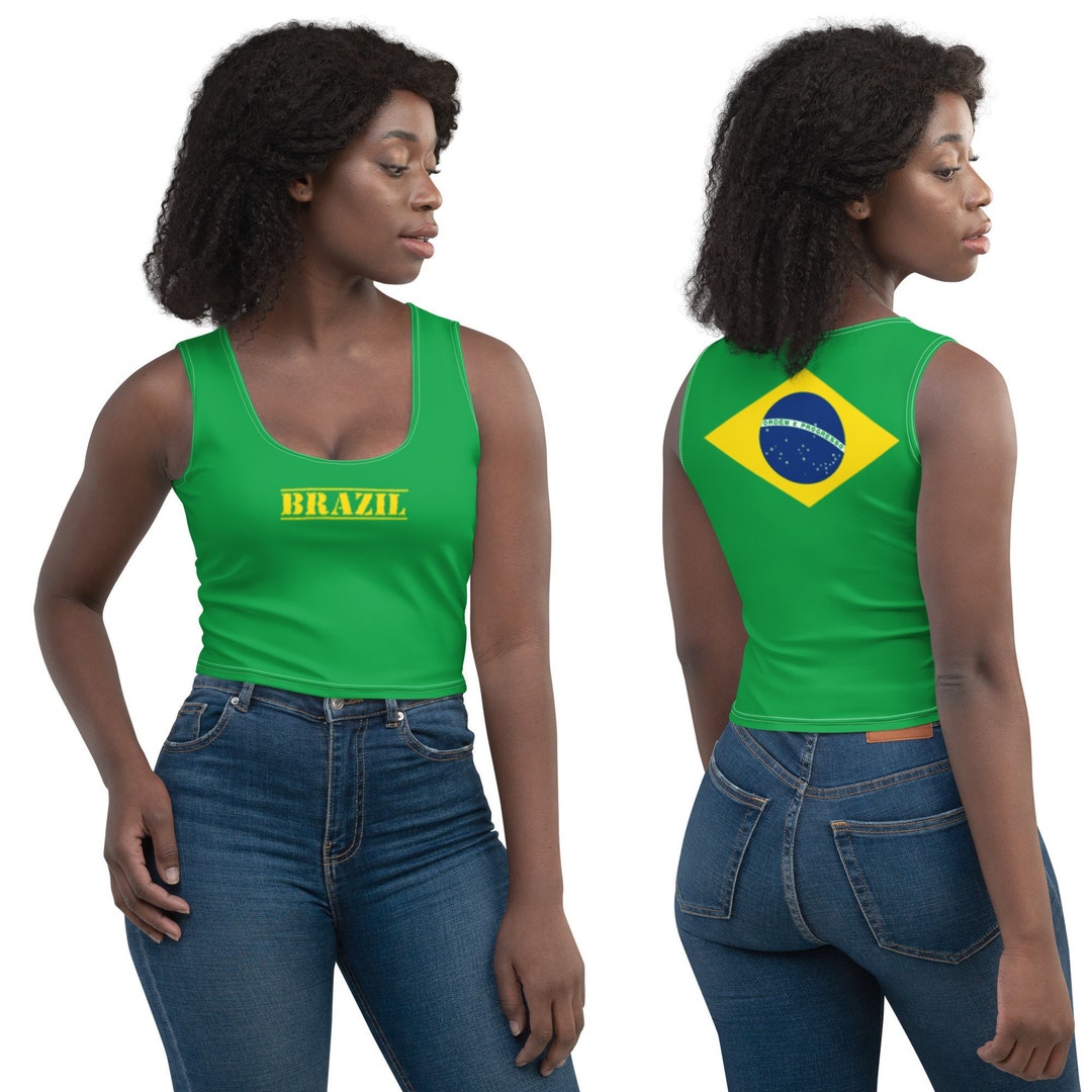 Brazil Flag Crop Top Clothing / Football Clothes / Brazillian Outfit ...
