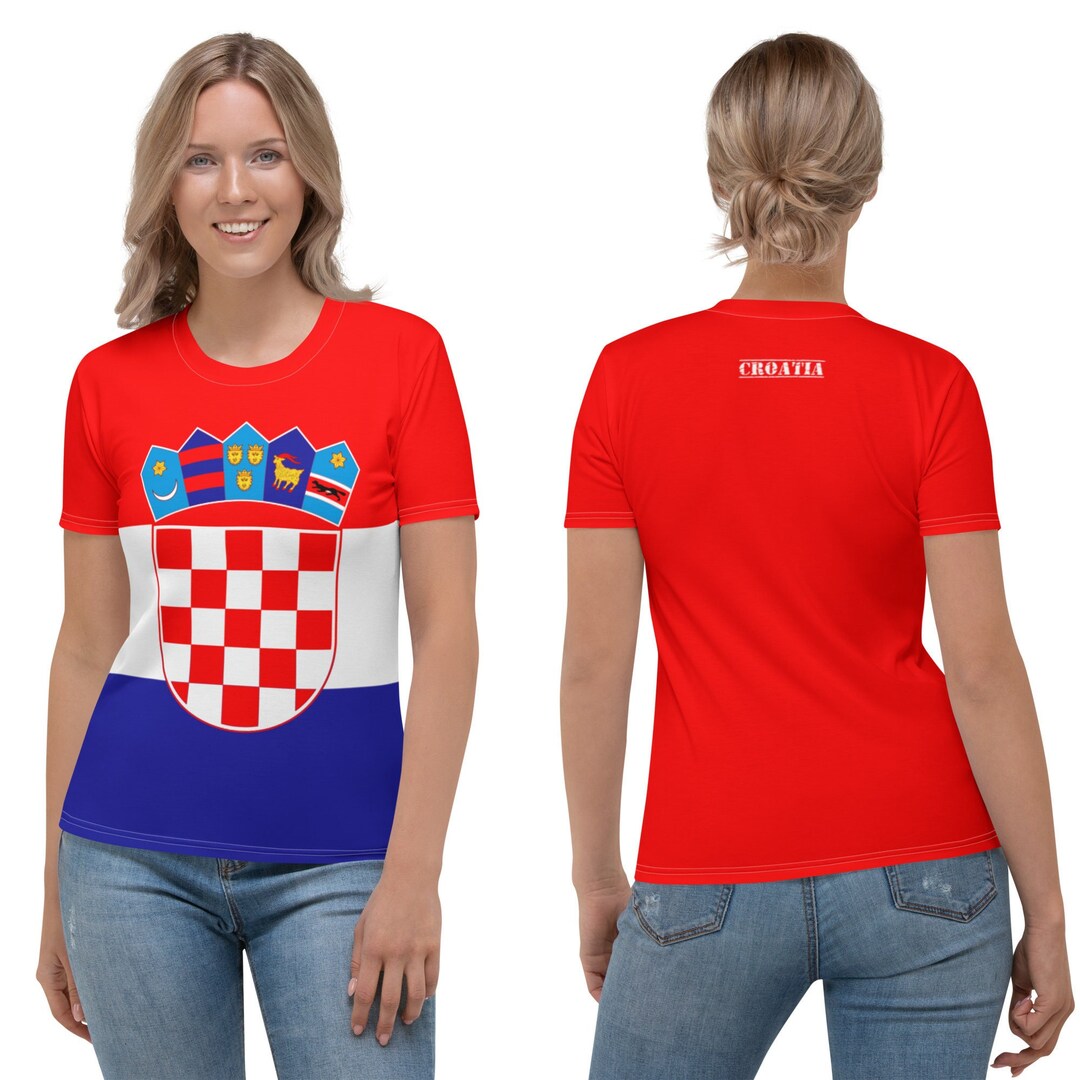 Croatian Flag T-shirt With Coat of Arms / Croatia Clothing for Women - Etsy