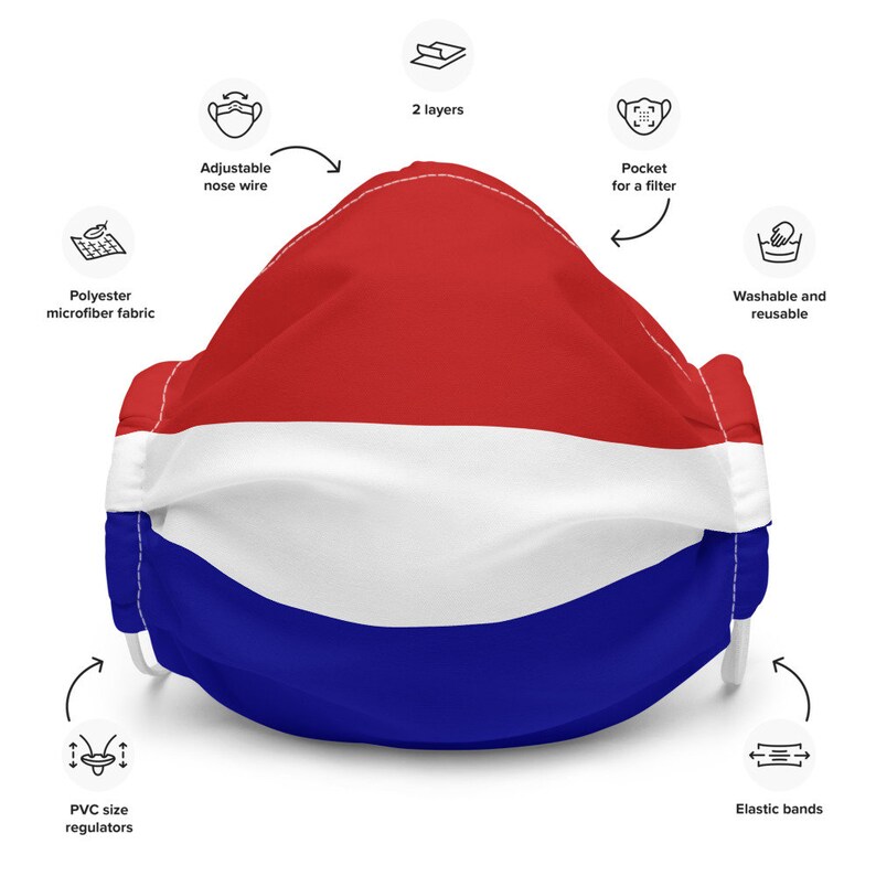 Customizable Face Mask Dutch Flag Adjustable Nose Thread - Etsy