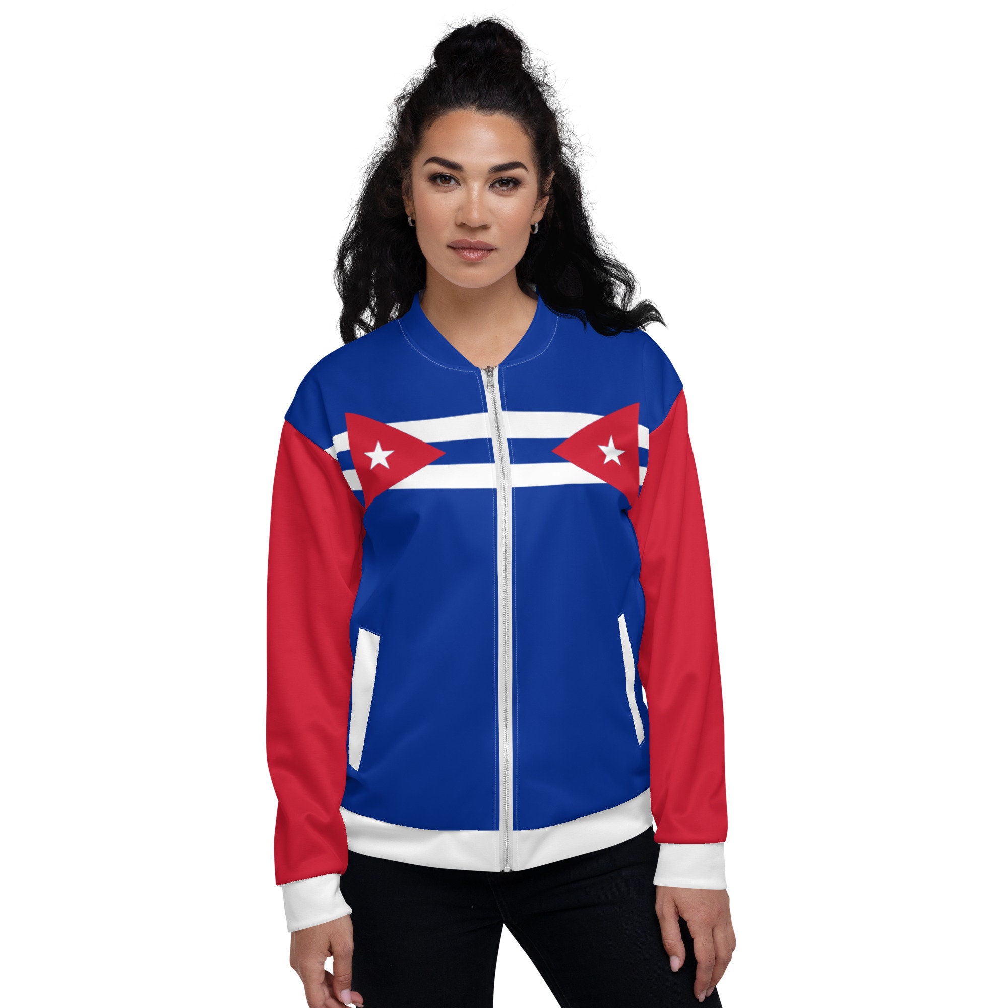 Bomber Jacket Cuban Style Clothing With Cuba Flag - Etsy