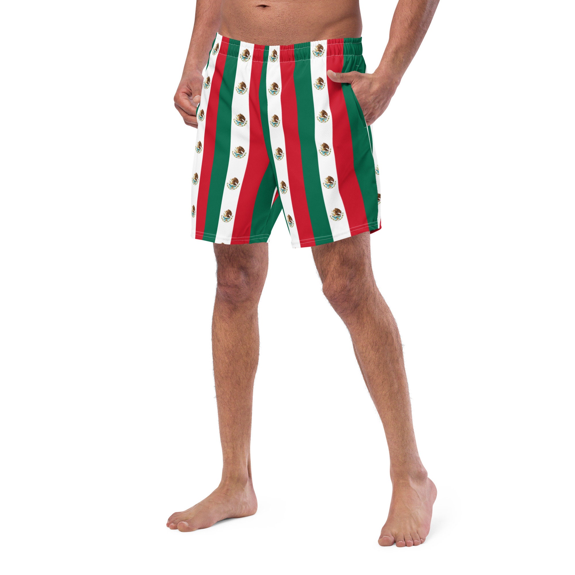 Mexican Flag Swim Trunks / Men's Swim Trunks / Colors of the Mexican ...