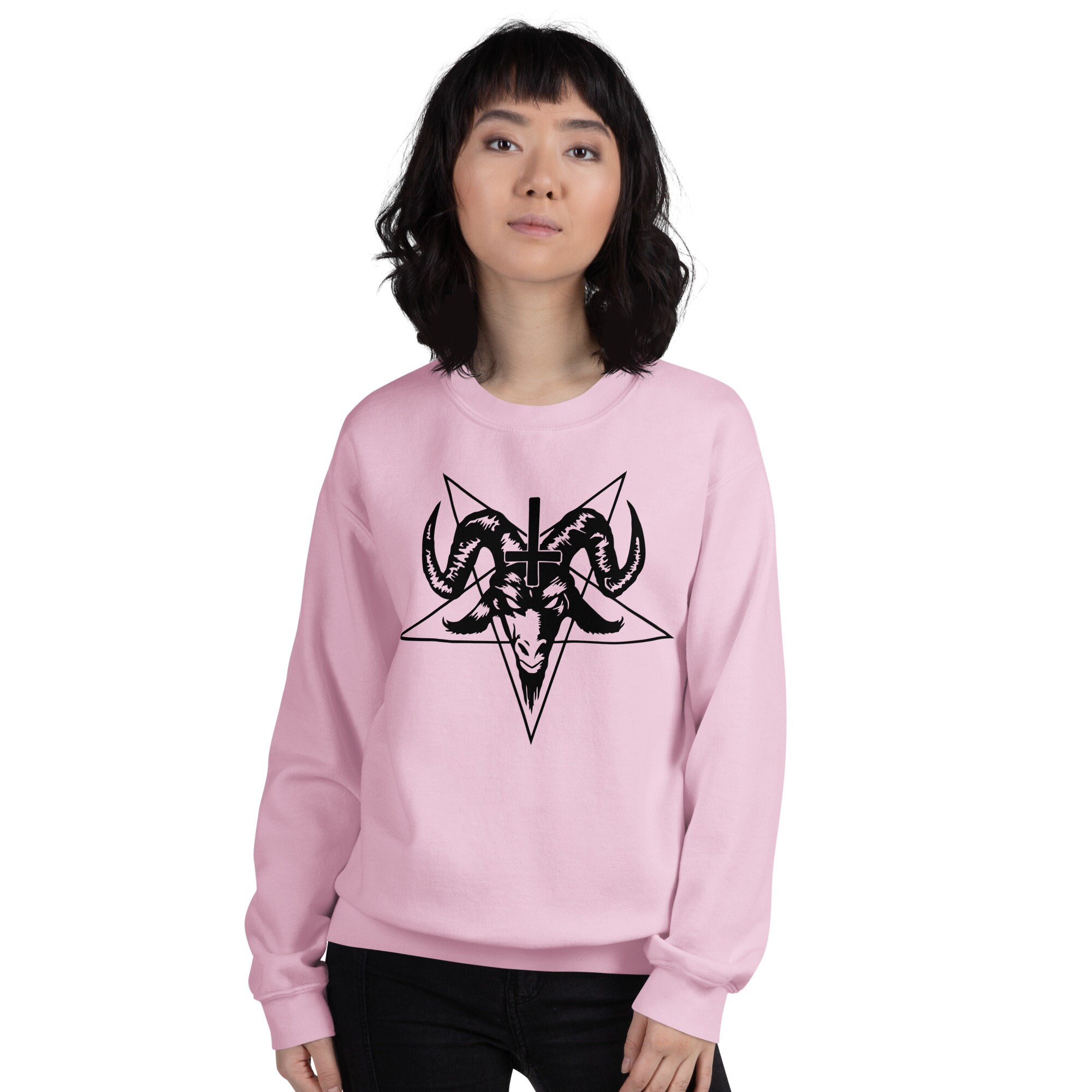 Goth Sweatshirt With Sigil of Baphomet Print / Pastel Blue - Etsy