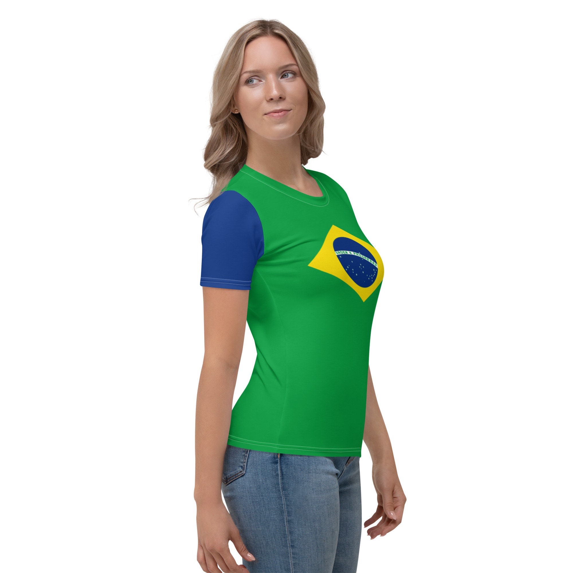 Brazil Flag Inspired All Over Print T-shirt for Football Fans - Etsy