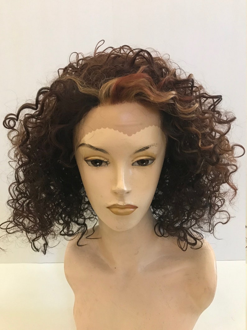 Short Jheri Curl Lace Front Wig | Etsy