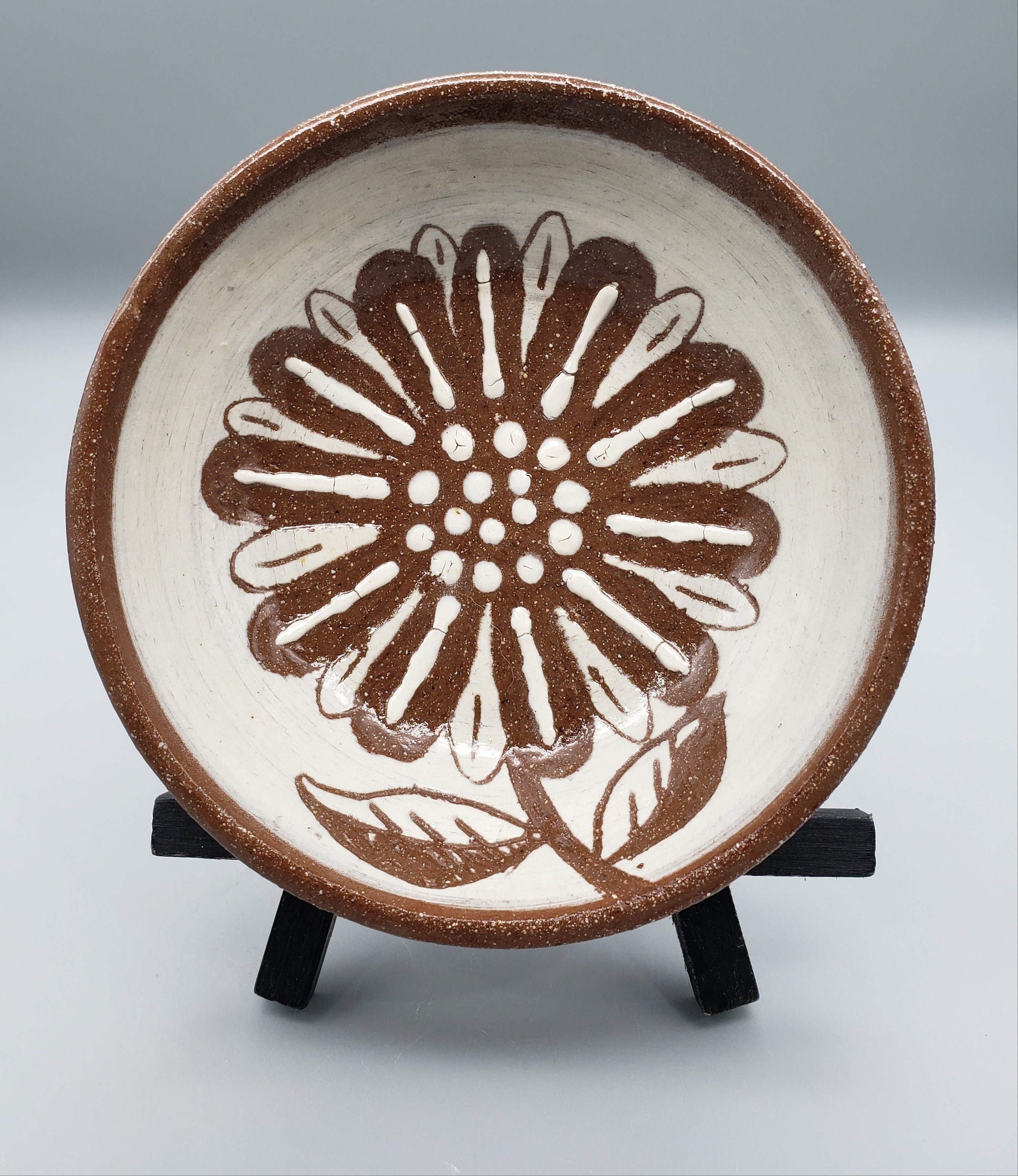 Handmade Sgraffito Flower Pottery Bowl by Julie Graff | Etsy