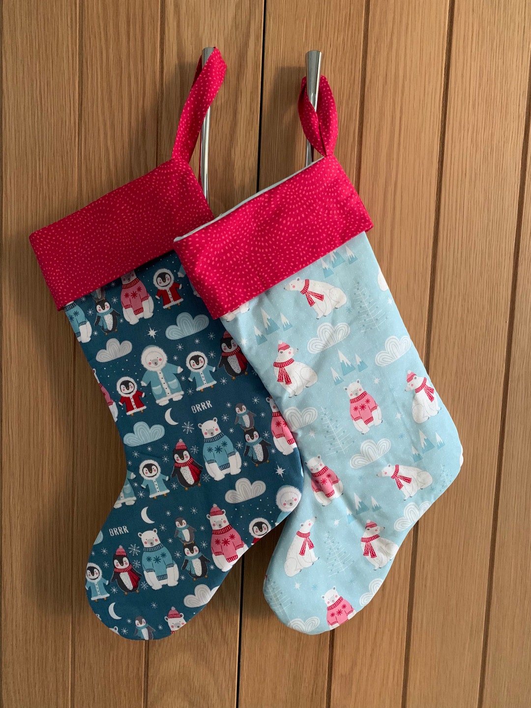 Christmas Quilted Stocking, Polar Bears and Penguins. - Etsy
