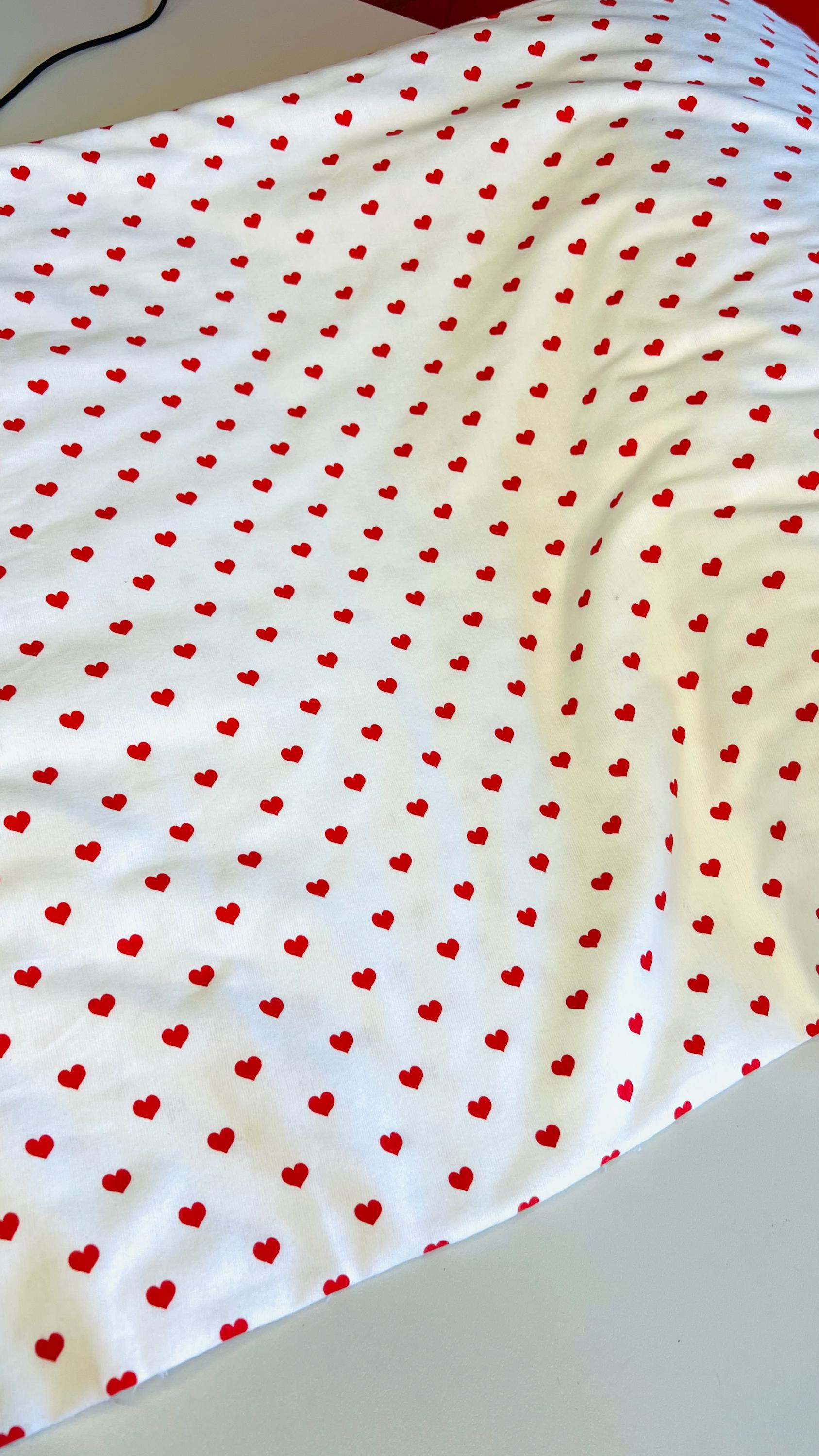 Red Hearts Flannel Fabric, Small Red Hearts Flannel Fabric, Flannel Red ...