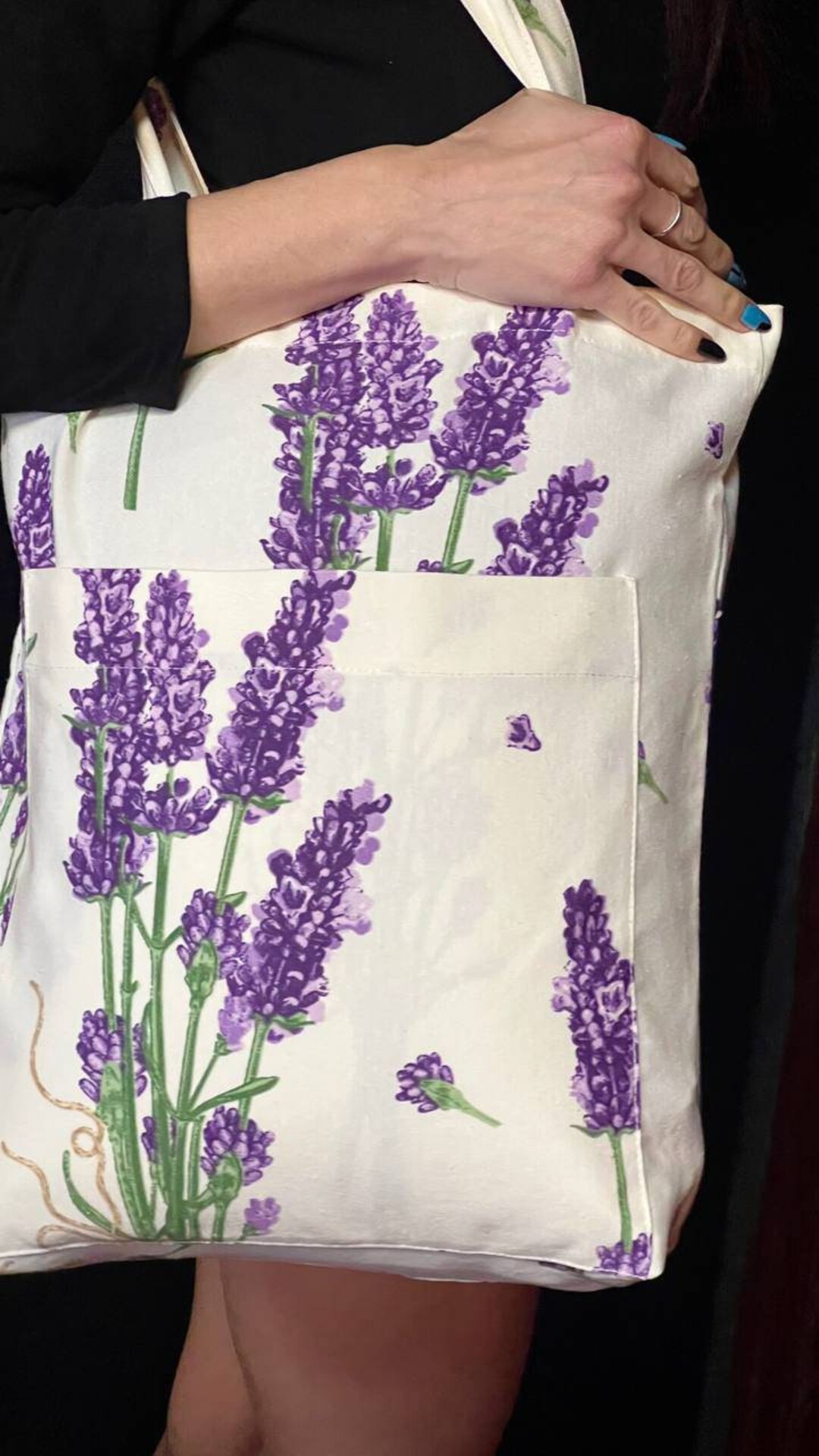 Lavender Bag , Big Shopper Bag, Washable Tote Bag, Waterproof Bag ...