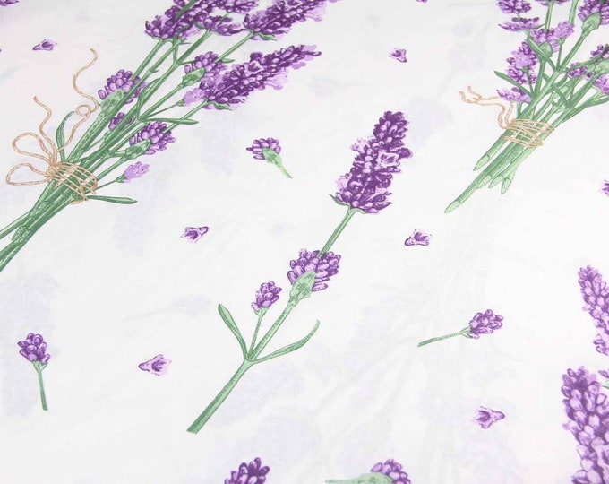 Lavender Fabric Lavender Pattern by Olgersart White Purple Lilac Floral ...
