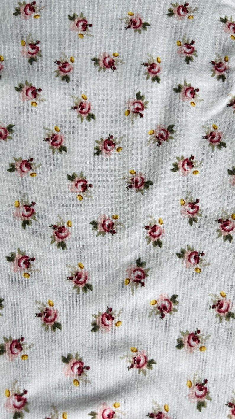 Flannel Roses Fabric, Flannel Fabric, Pink Roses Fabric, Flannel Bed ...
