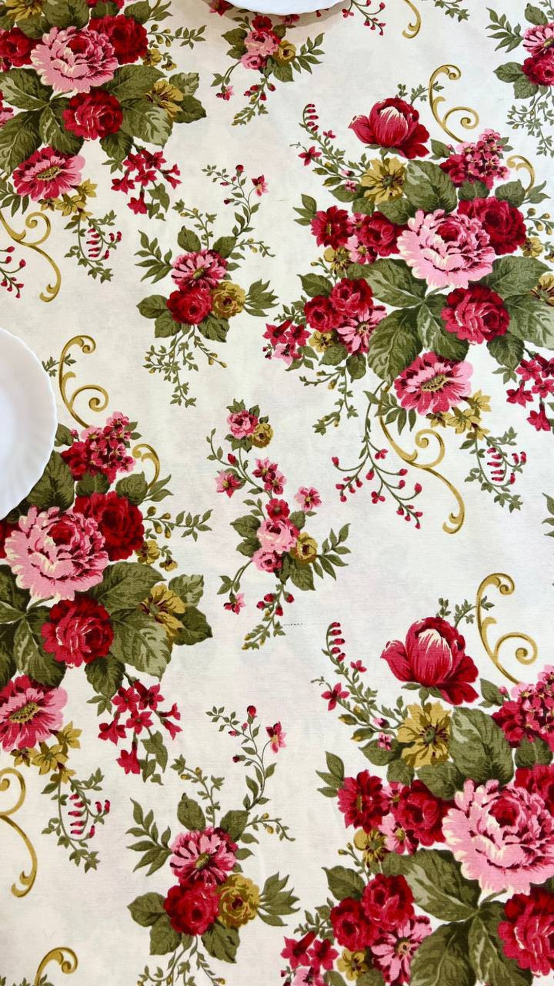 Flowers Roses Tablecloth, Red Tablecloth, Waterproof Tablecloth ...