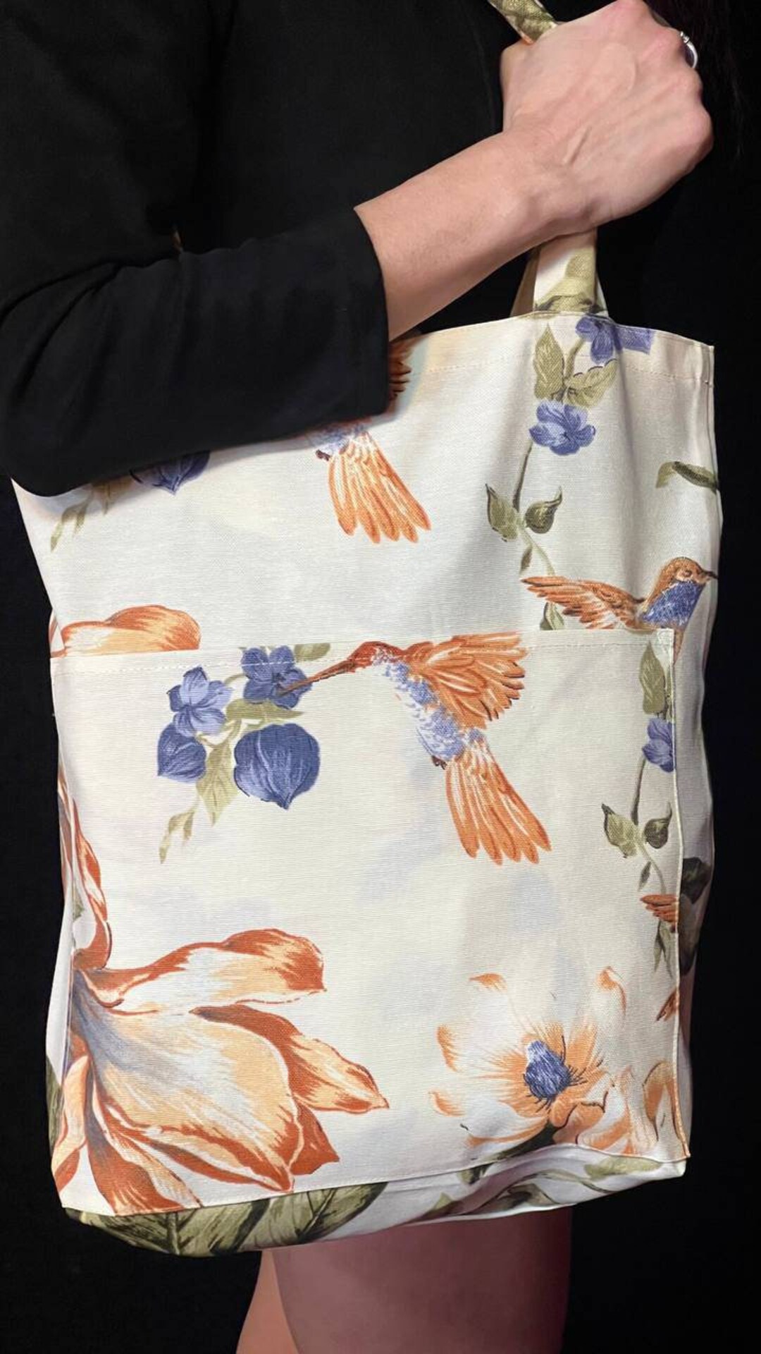 Hummingbird Birds , Big Shopper Bag, Washable Tote Bag, Waterproof Bag ...