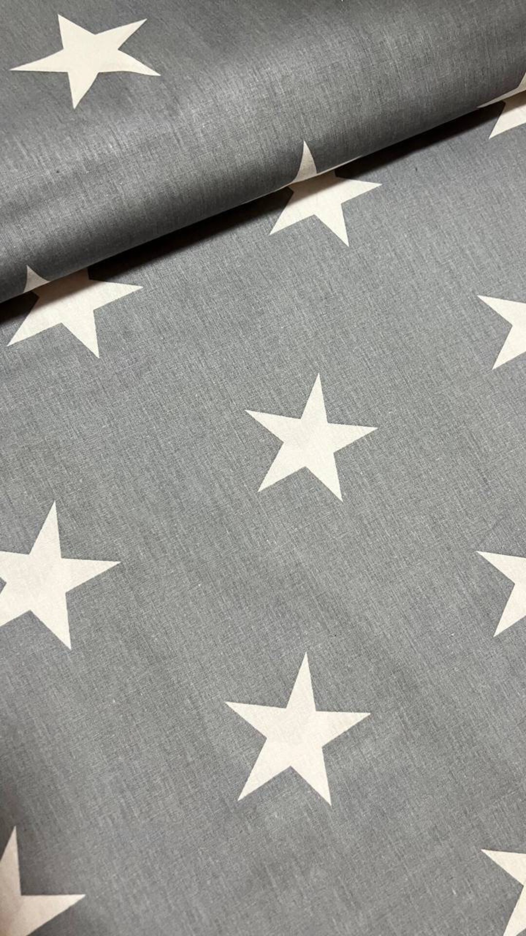 Gray Stars Fabric, Star Cotton Fabric, Family Fabric, Bedding Fabric ...