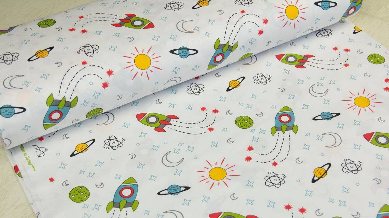 Rockets Space Fabric Fabric for the Home Fabric for Newborn - Etsy