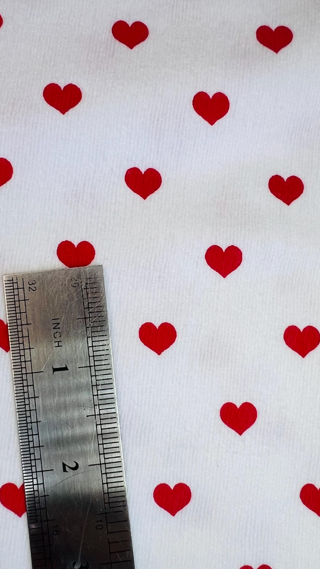 Red Hearts Flannel Fabric, Small Red Hearts Flannel Fabric, Flannel Red ...