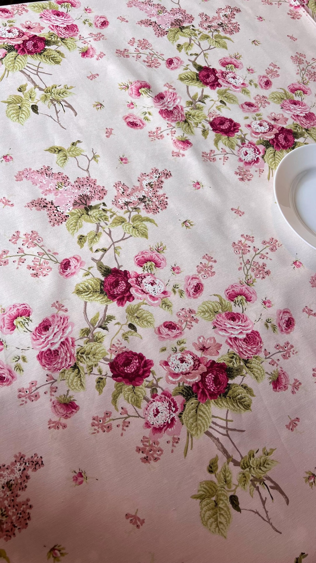 Pink Roses Tablecloth, Flowers Tablecloth, Waterproof Tablecloth, Pink ...
