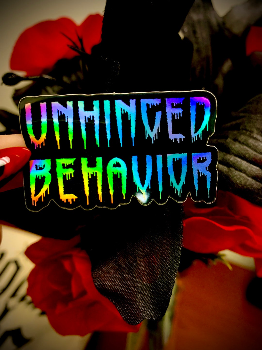 Unhinged Behavior Sticker Goth Sticker - Etsy