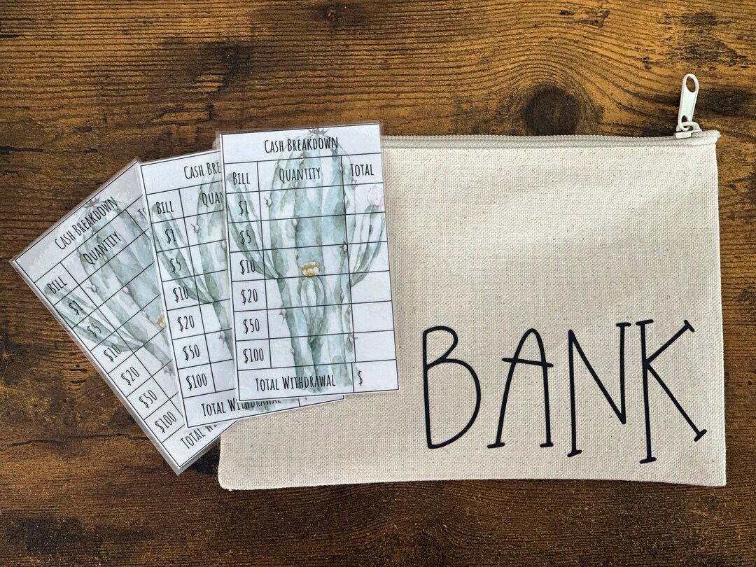 Bank Bag, Money Bag, Cash Envelope, Withdrawal/deposit Bag - Etsy