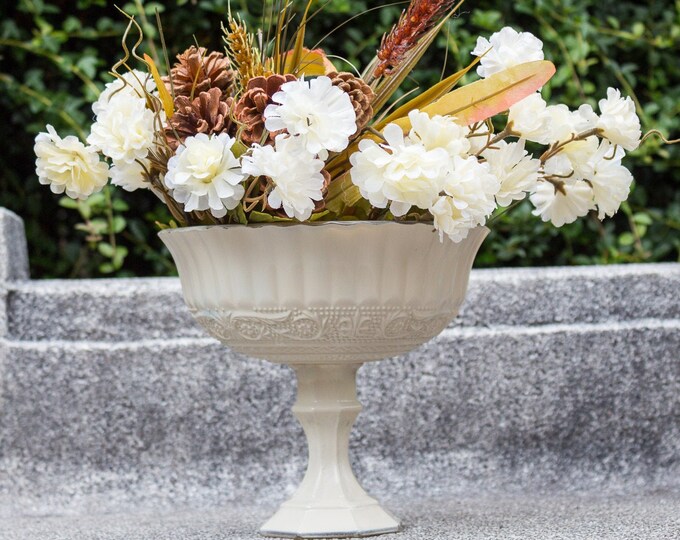 Glass Rustic Pedestal Vase Rustic Farmhouse Vase Rustic Wedding ...